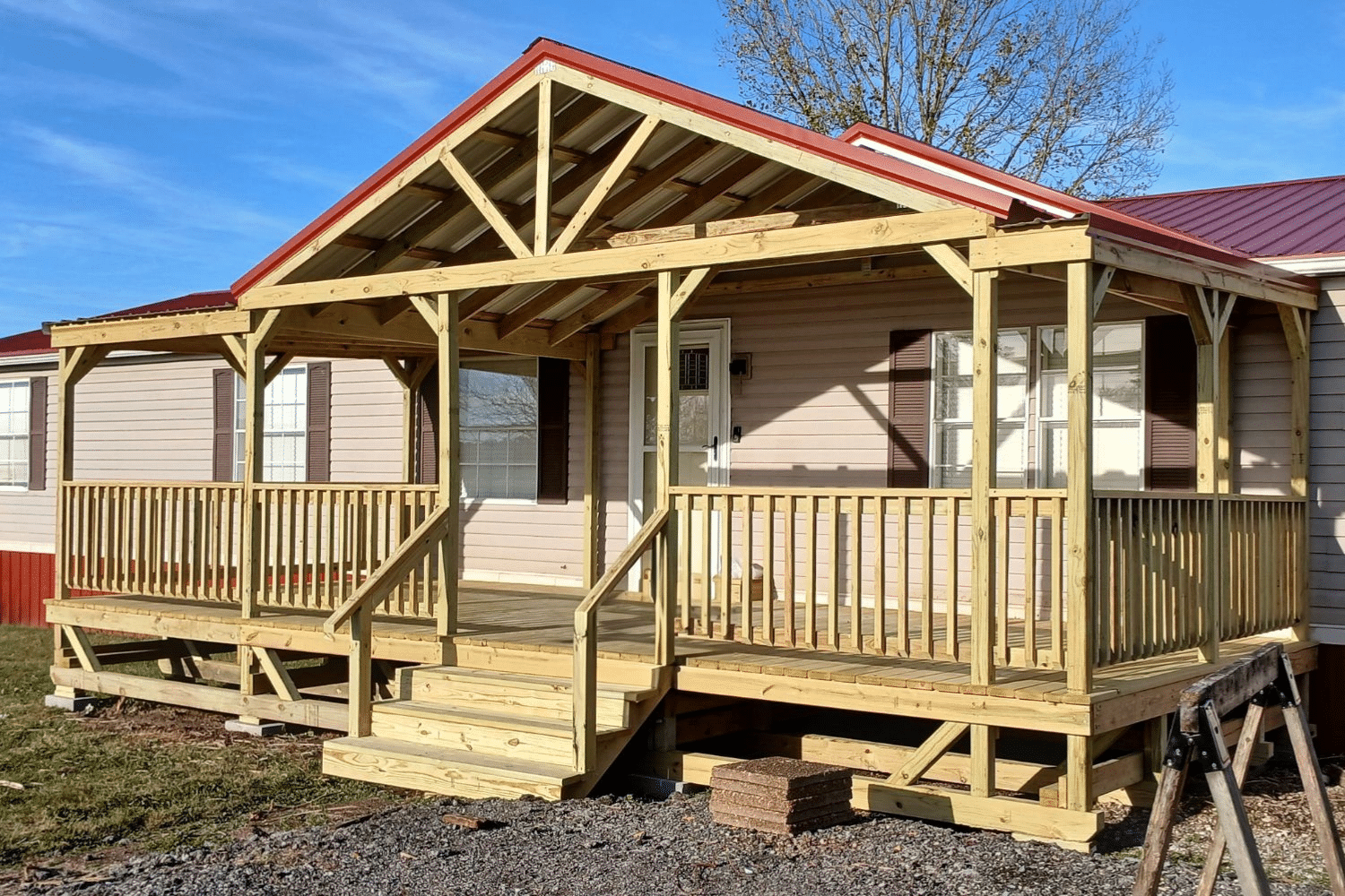 12x28 Mobile Home Deck | EshCo Portable Structures