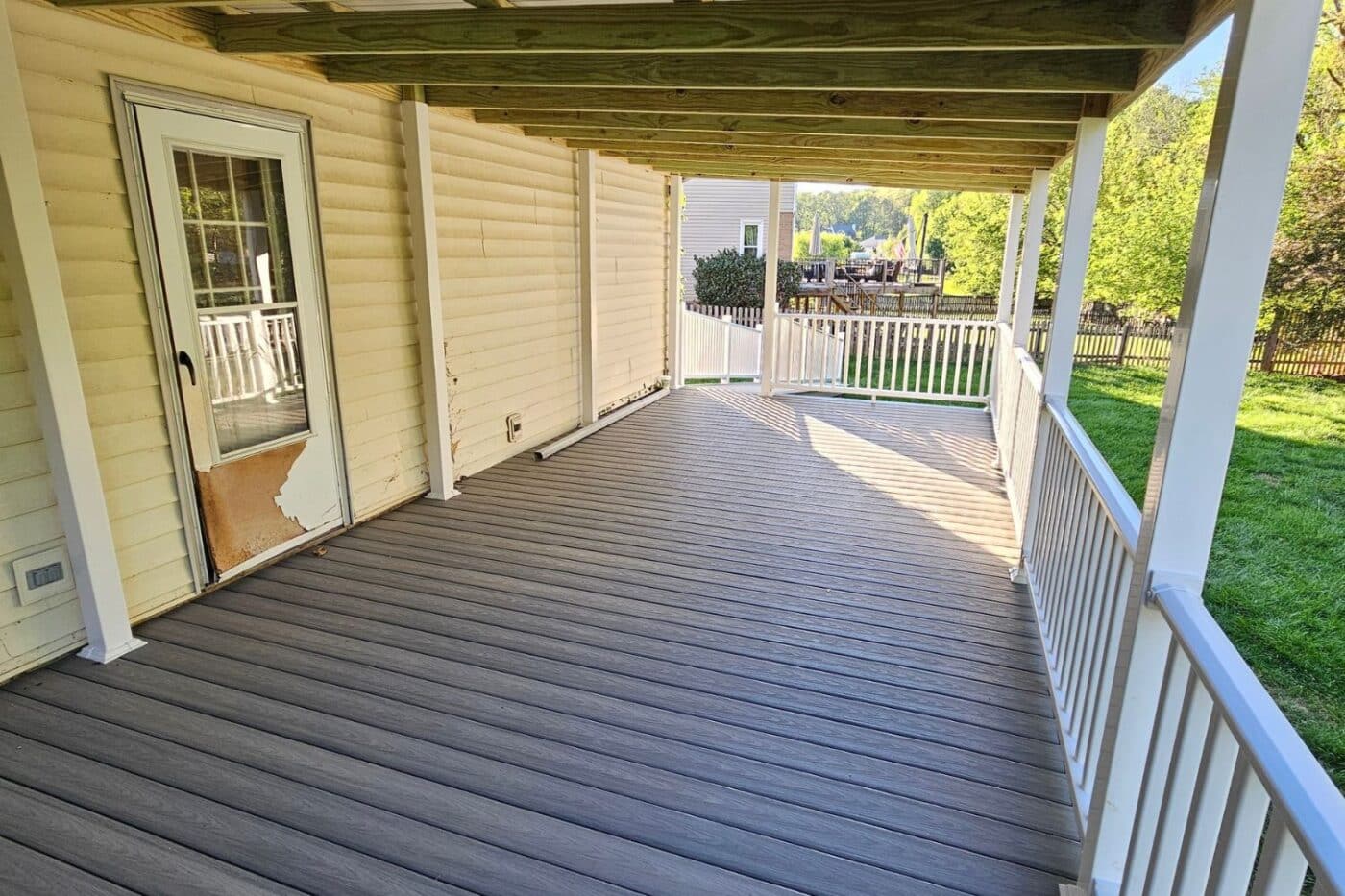 Prebuilt 12x30 Vinyl Porch in Knoxville TN | Completed Project