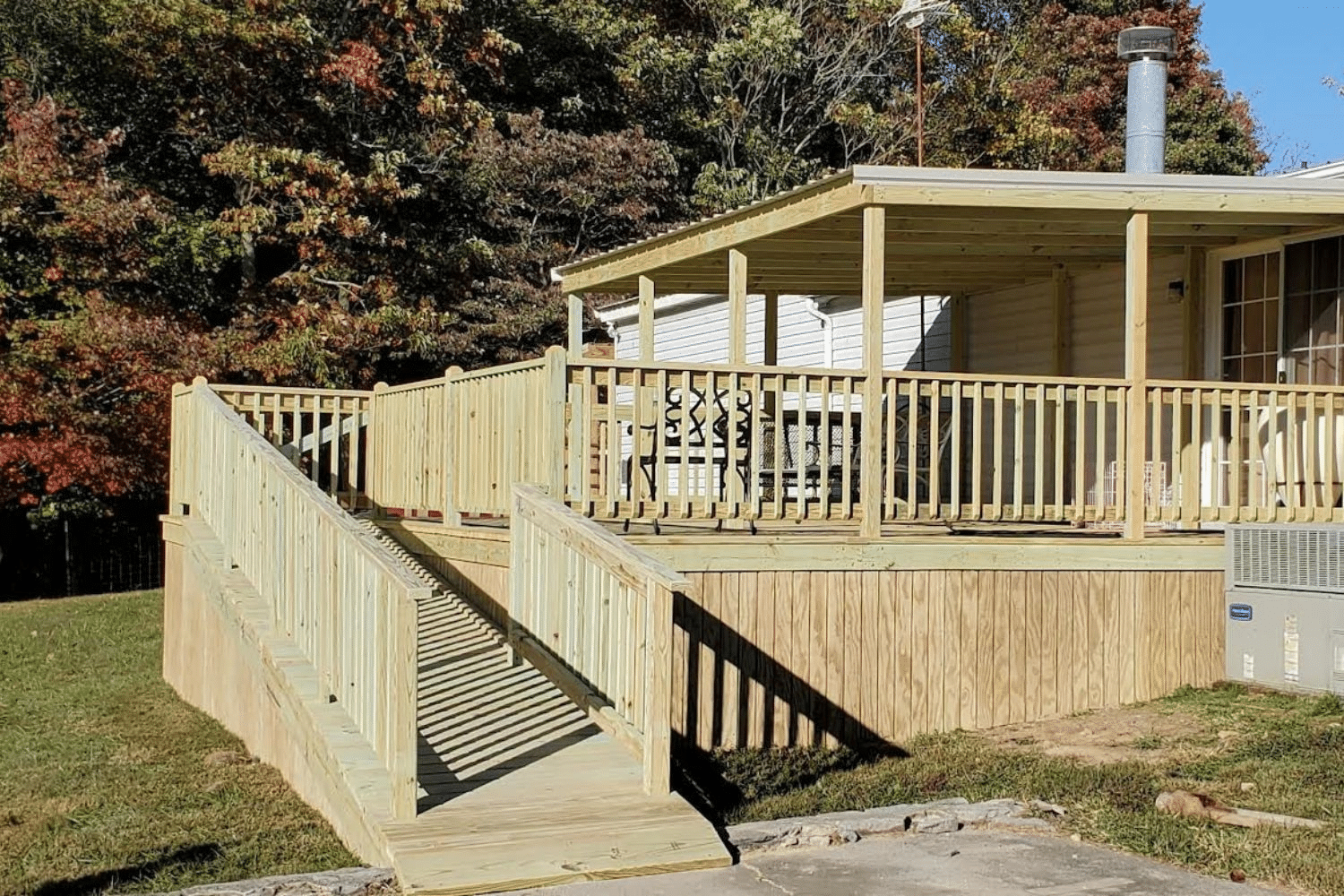 18x20 Mobile Home Deck | EshCo Portable Structures