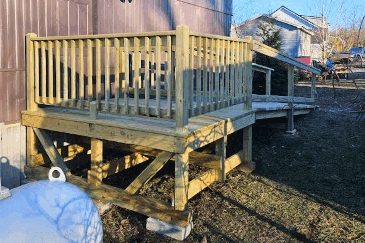 6x8 Mobile Home Deck | EshCo Portable Structures