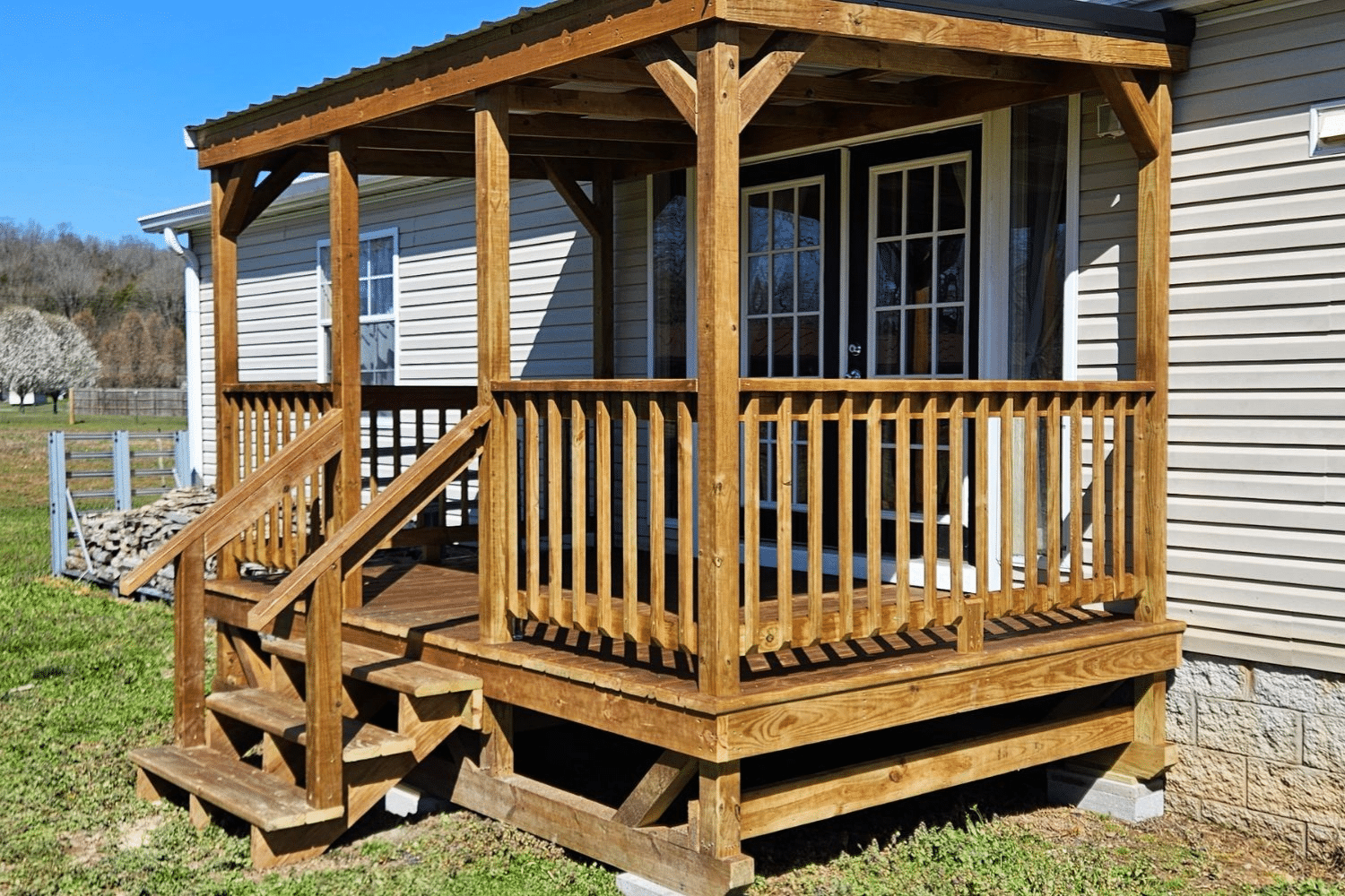 8x12 Mobile Home Deck | EshCo Portable Structures